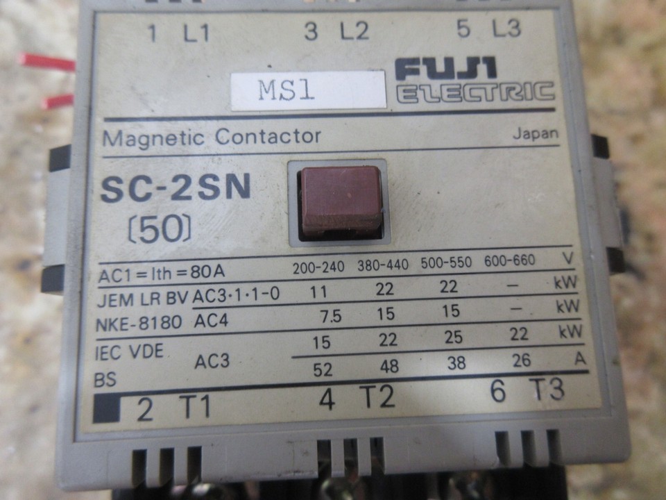 FUJI MAGNETIC CONTACTOR SC-2SN [50] 80A | eBay