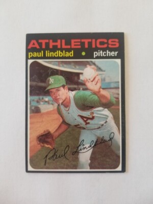 PAUL LINDBLAD 1971 TOPPS BASEBALL CARD #658 OAKLAND ATHLETICS SHORT ...