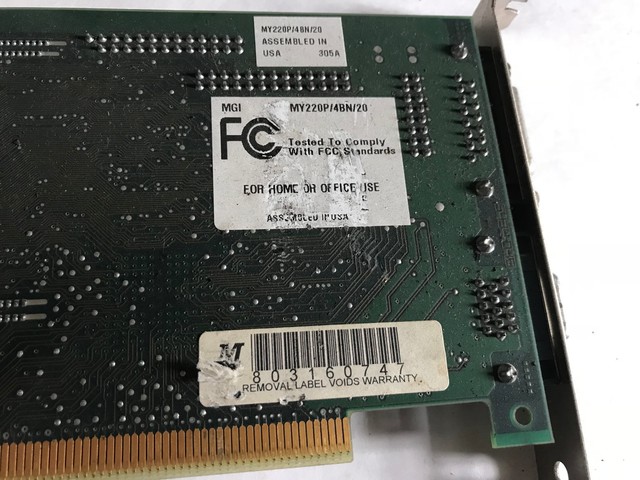 Vintage RARE MATROX MYSTIQUE 220 PCI MY220P/4BN/20 644-03 Rev A for ...