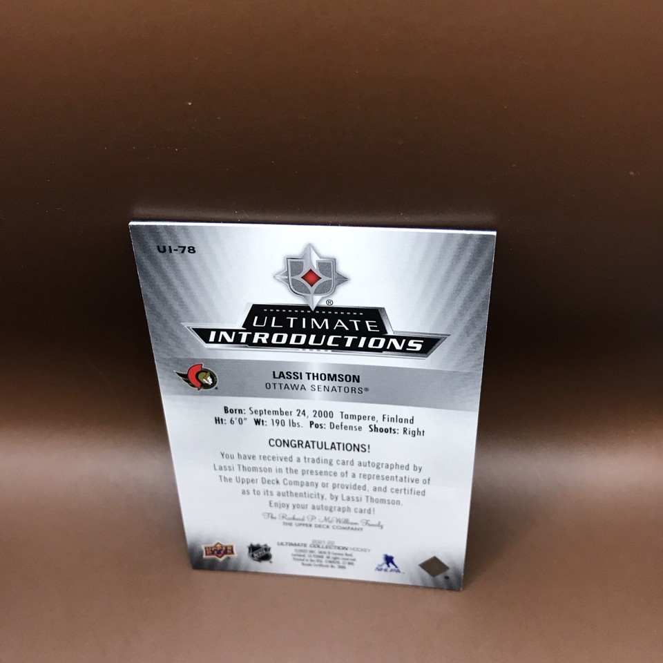 2021-22 Ultimate Lassi Thomson Ultimate Introductions Rookie RC Auto # ...