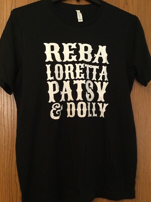 Reba, Loretta, Patsy & Dolly - Black Shirt - L - Canvas | eBay