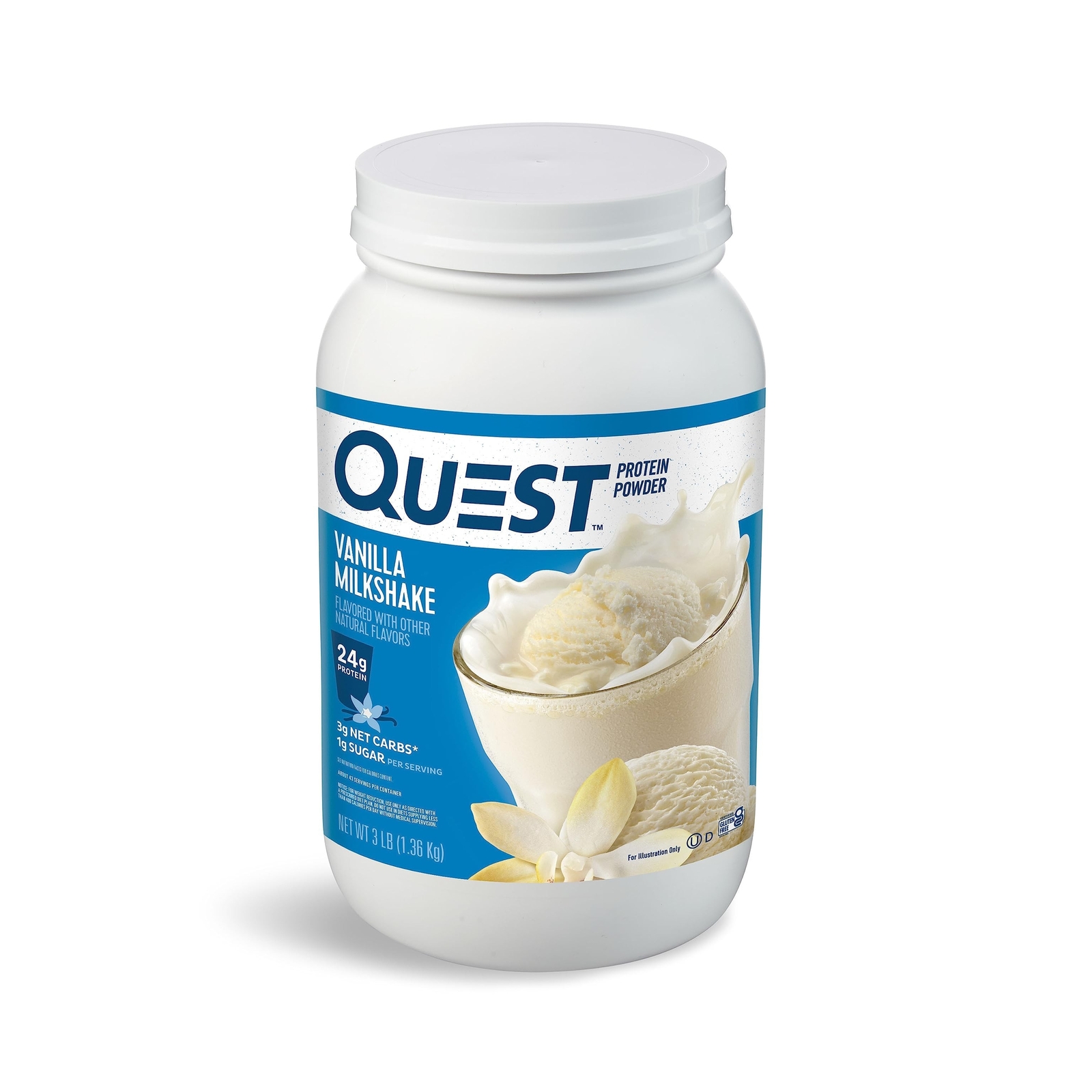 Quest Nutrition Vanilla Milkshake Protein Powder, 24g of Protein, 1g of ...