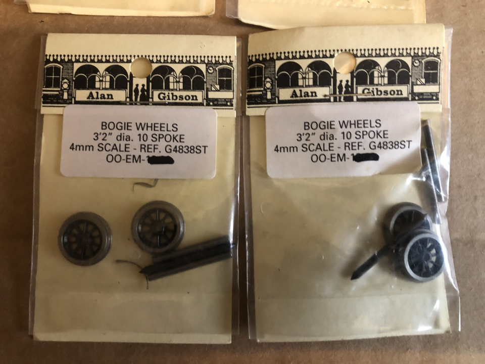 6 Packs of OO/EM Gauge Alan Gibson 10 Spoke Bogie Wheels For Spares ...