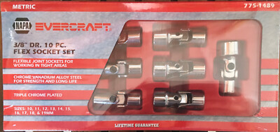10pc NAPA EVERCRAFT PROFESSIONAL FLEXIBLE UNIVERSAL FLEX SOCKET SET MM ...