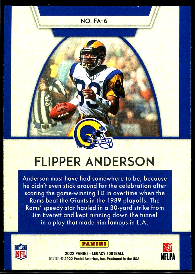 2022 Panini Legacy Flipper Anderson #FA-6 For The Ages LA Rams | eBay