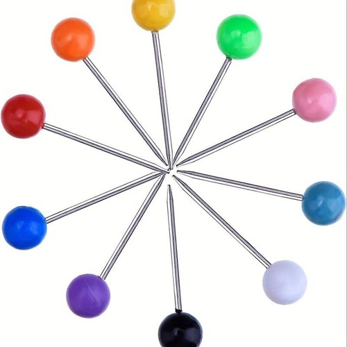 Map Pins 100 Small 3mm Head 10 Colours Indicator Cork Notice Board Art ...