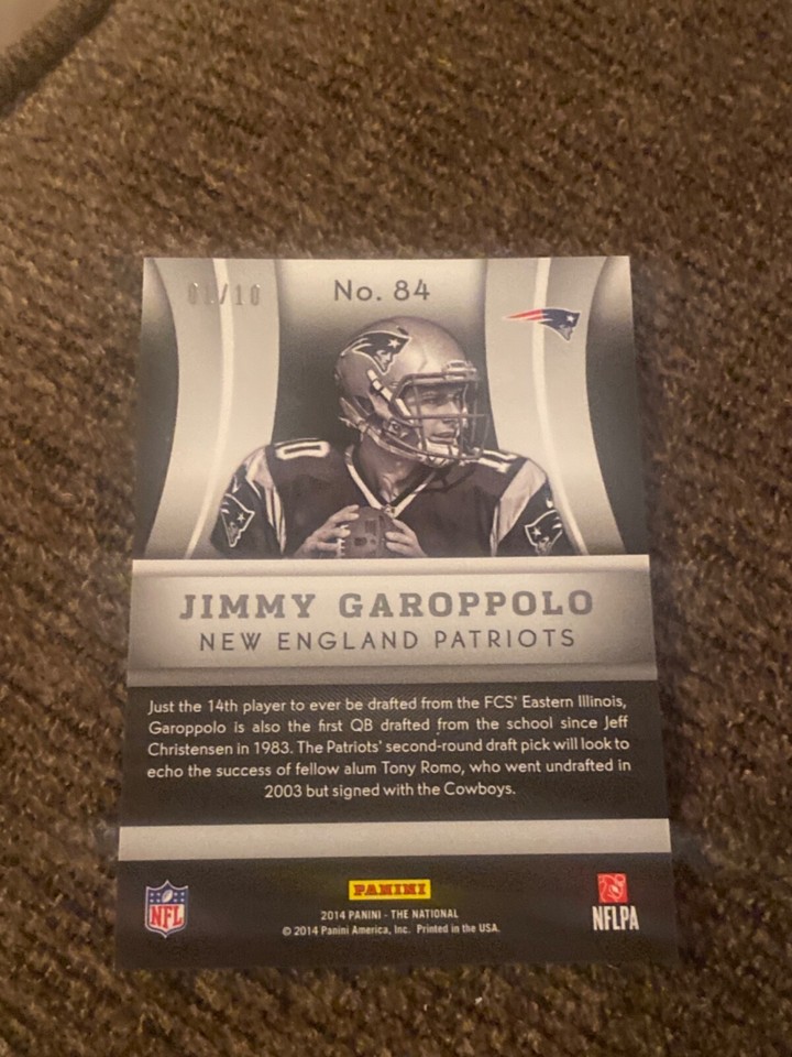 Jimmy Garoppolo 2014 panini the national gold rookie card #84 1/10 | eBay