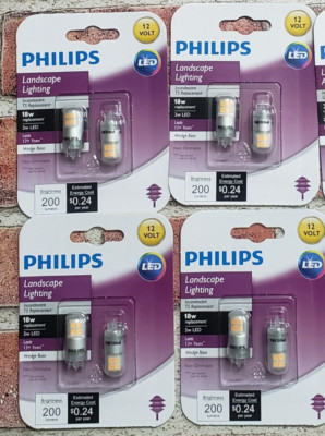 4x LOT Philips Landscaping Lighting 12V 18W 2w LED T5 Wedge Base 8 ...