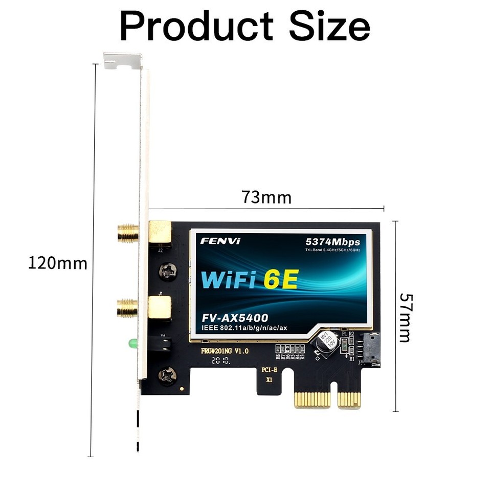 Desktop AX210 PCIe WiFi 6E Network Bluetooth 5.4 Adapter Tri-Band PCIE ...