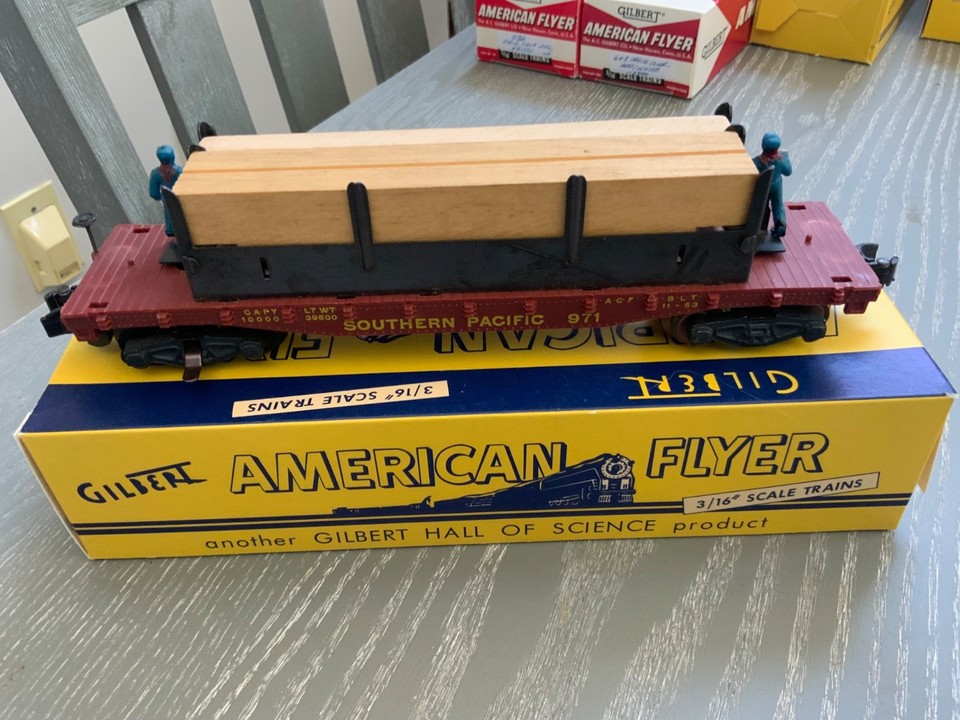 VINTAGE American Flyer TRAIN #971 PLASTIC SP LUMBER UNLOADING CAR 1956 ...