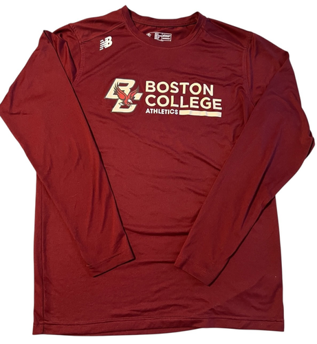 Boston College Athletics New Balance Dry Burgundy Ls Shirt Men S Size