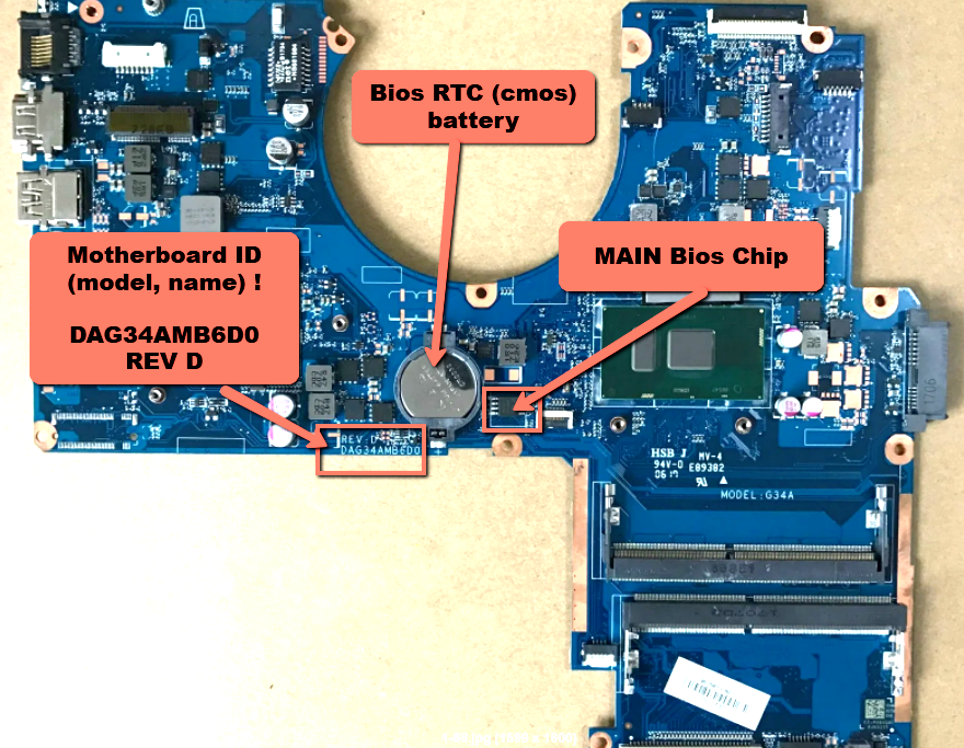 Bios for HP Pavilion 15-au series New Chip For Motherbard: DAG34AMB6D0 REV D (!) | eBay