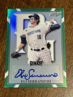 ELI SERRANO 2021 LEAF PERFECT GAME METAL GREEN AUTOGRAPH #4/10 NC STATE ...