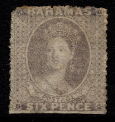 BAHAMAS 1861 6d PALE DULL LILAC CHALON, SG 6a, GOOD COLOUR, MINT NG ...
