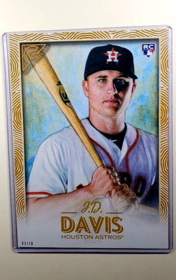 2018 Topps Gallery Gold 5x7 7x5 #58 J.D. Davis /10 RC Rookie Jumbo ...