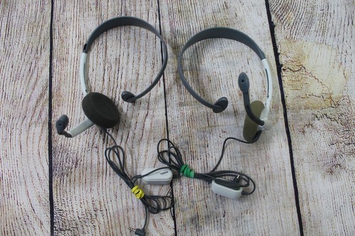 2 Xbox 360 Gaming Headsets Headphones Microphone Volume Control Mute ...