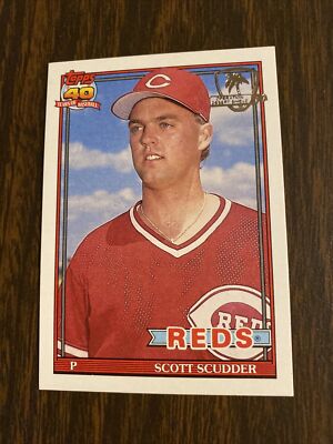 1991 TOPPS DESERT SHIELD Scott Scudder #713 Reds Sharp Corners Centered ...