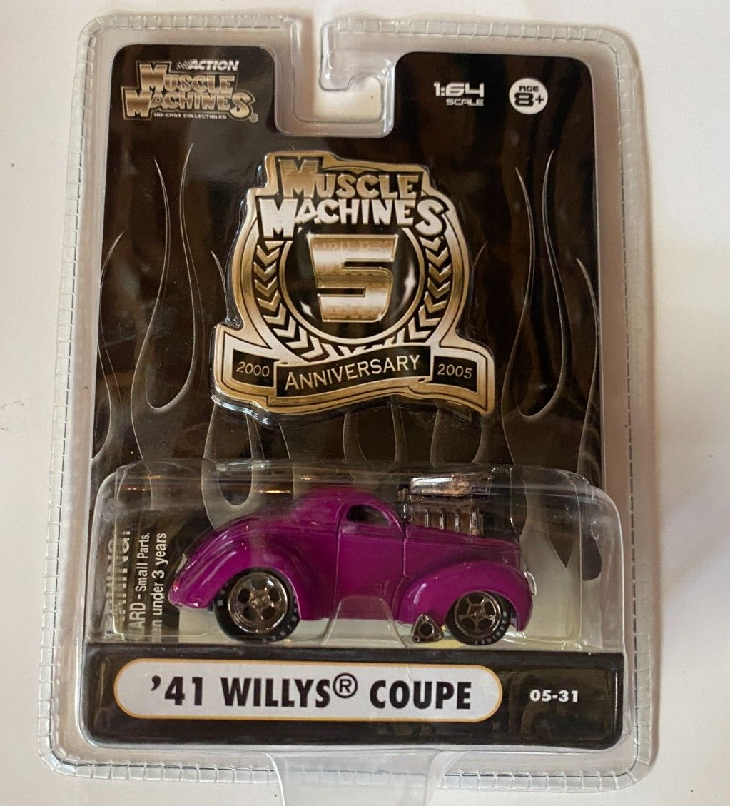 2005 Muscle Machines Raw '41 Willys Coupe 1/64 5th Anniversary Muscle ...