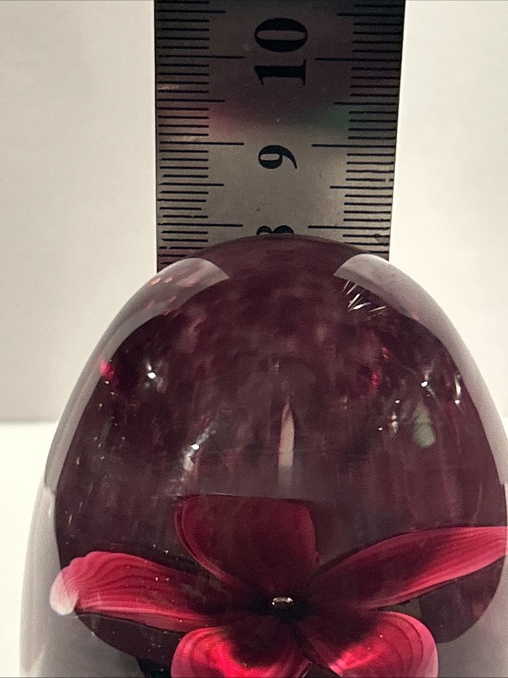 Vintage Strathearn Glass Pink Flower Single Stem Flower Oval ...