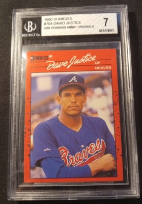 2001 DAVID JUSTICE BGS 7 DONRUSS ANNIVERSARY ORIGINALS 1990 DONRUSS ...
