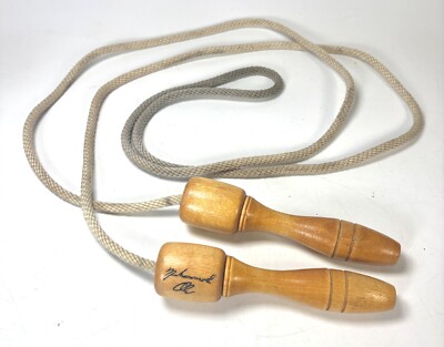 Vintage 1978 Rope-A-Dope MUHAMMED ALI Jump Skip Rope Wood Handle 80 ...