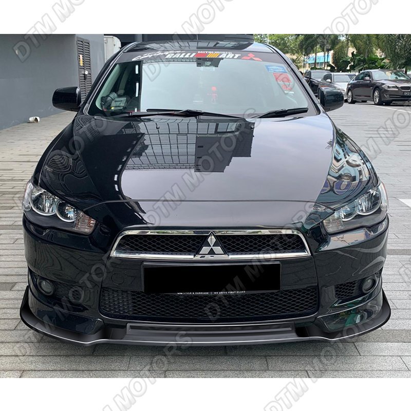 For 2008-2015 Mitsubishi Lancer RA-Style Painted Black Front Bumper ...