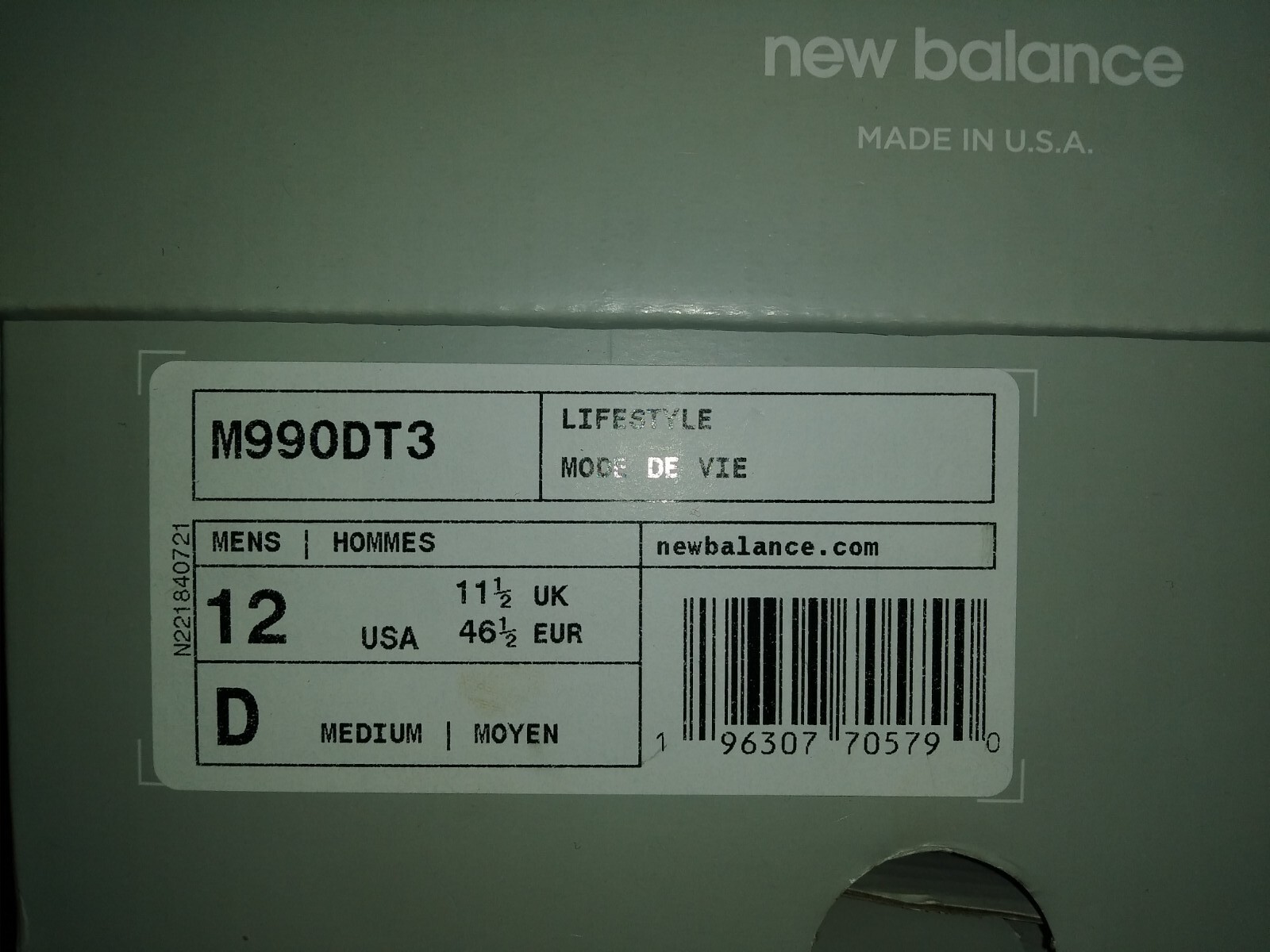 DTLR New Balance 990V3 'Miami Drive' M990DT3 Men's Size 12 | eBay