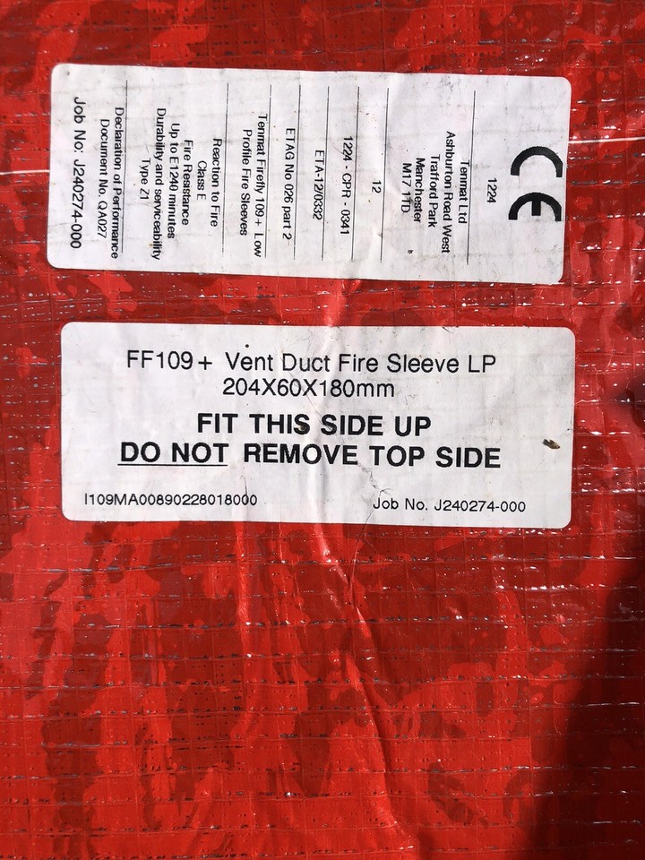 Tenmat Vent Duct Fire Sleeve | eBay UK