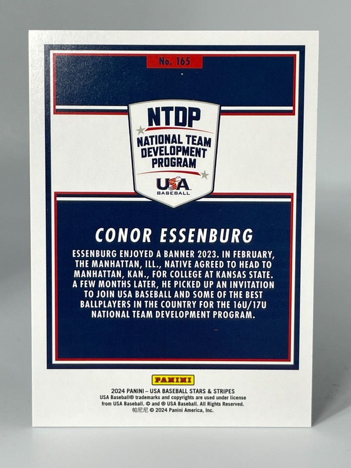 2024 Panini USA Stars & Stripes CONOR ESSENBURG #165 Opening Day ~QTY ...