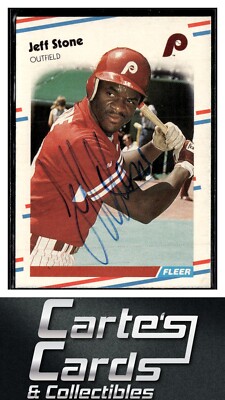 Jeff Stone 1988 Fleer #317 Philadelphia Phillies TTM/IP Signed ...
