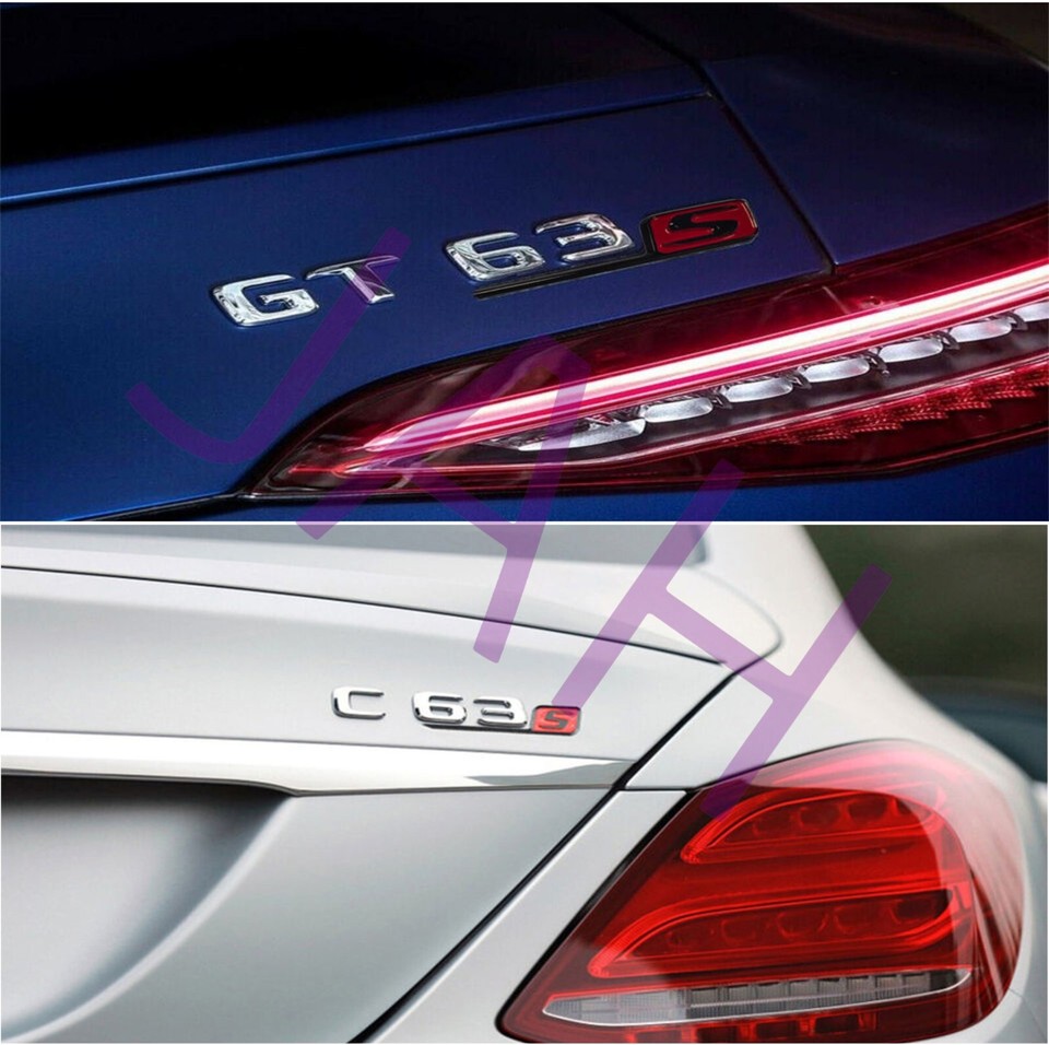 NEW S MATT BLACK & RED AMG REAR BOOT TRUNK FOR MERCEDES BENZ C63 C63S ...