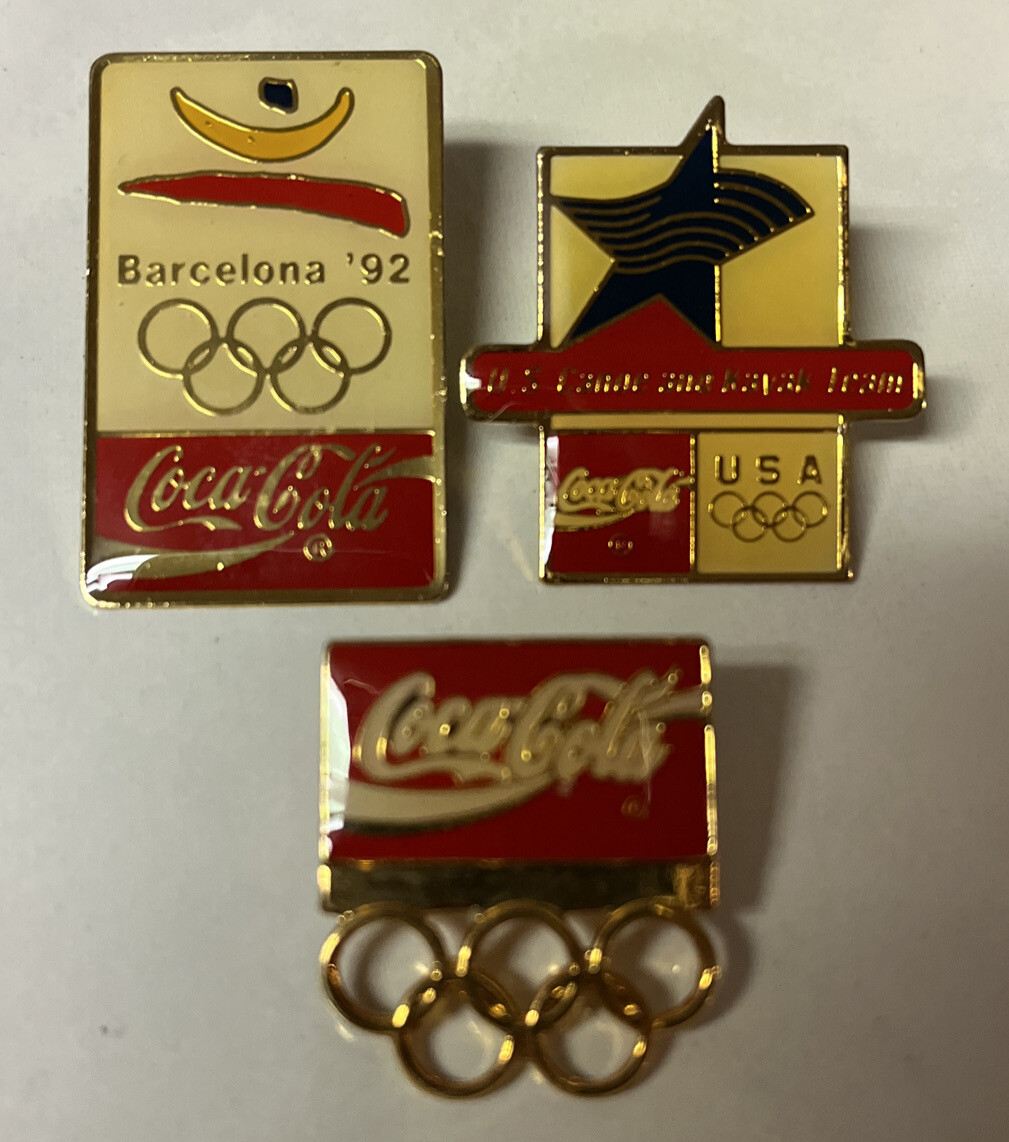 Kayak Canoe Olympic Pin ~ 1992 Barcelona Coca-Cola ~ Coke Sponsor ~ Lot ...