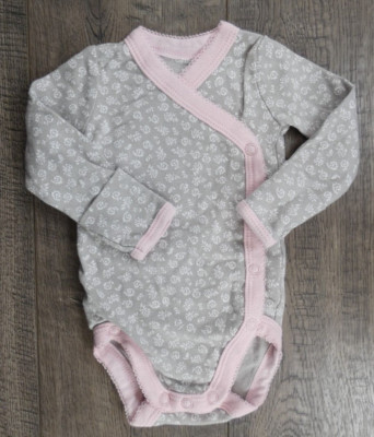 Baby Girl Clothes Carter's Newborn Gray Flower Side Snap Bodysuit | eBay