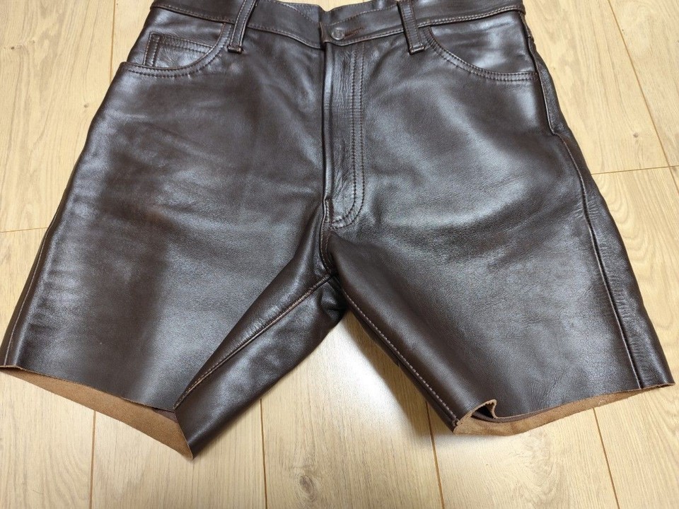 Aero Leather 34 Leather Pants Leather Biker 5 Pocket Dark Brown Half ...
