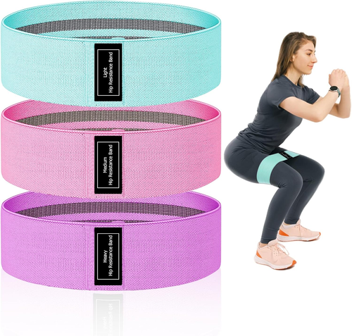 Fabric Resistance Bands Set - Non-Slip Glute & Leg Workout Bands for ...