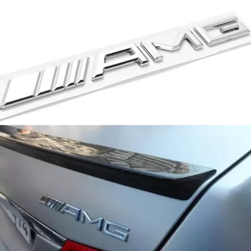 Chrome AMG Emblem Badge Rear Trunk Decal For Benz A B C E S CL SL ML ...