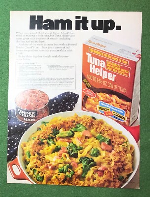Vintage 1970s magazine ad TUNA HELPER Ham it Up Americana kitchen | eBay