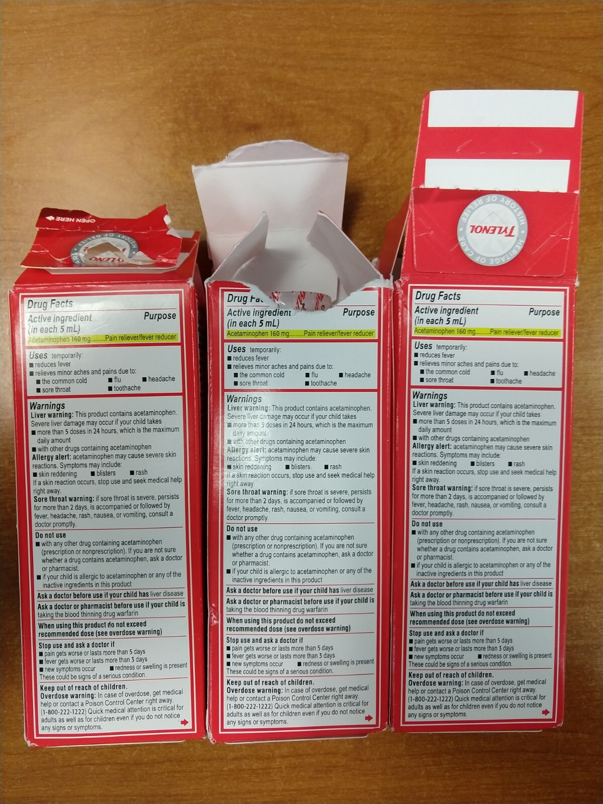 3 Boxes: Tylenol Childrens Liquid Pain + Fever Cherry 4oz (Exp. 11/24 ...
