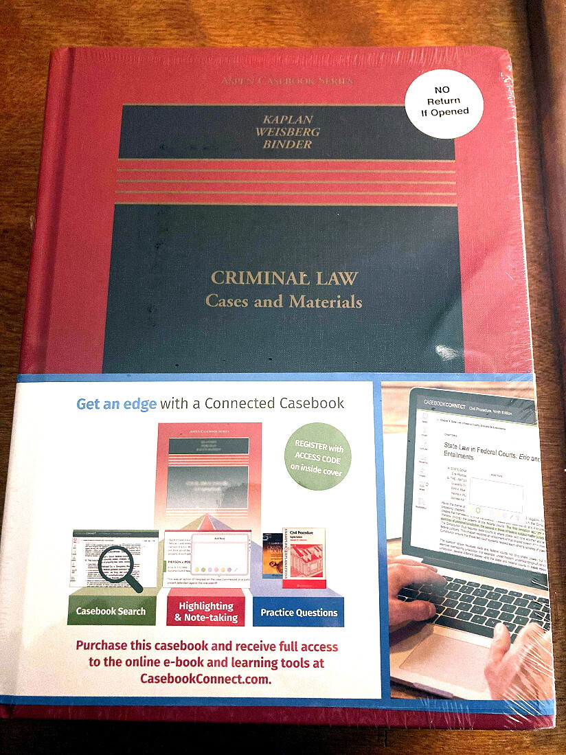 Criminal Law : Cases and Materials by Kaplan, Weisberg, and Binder 8th ...