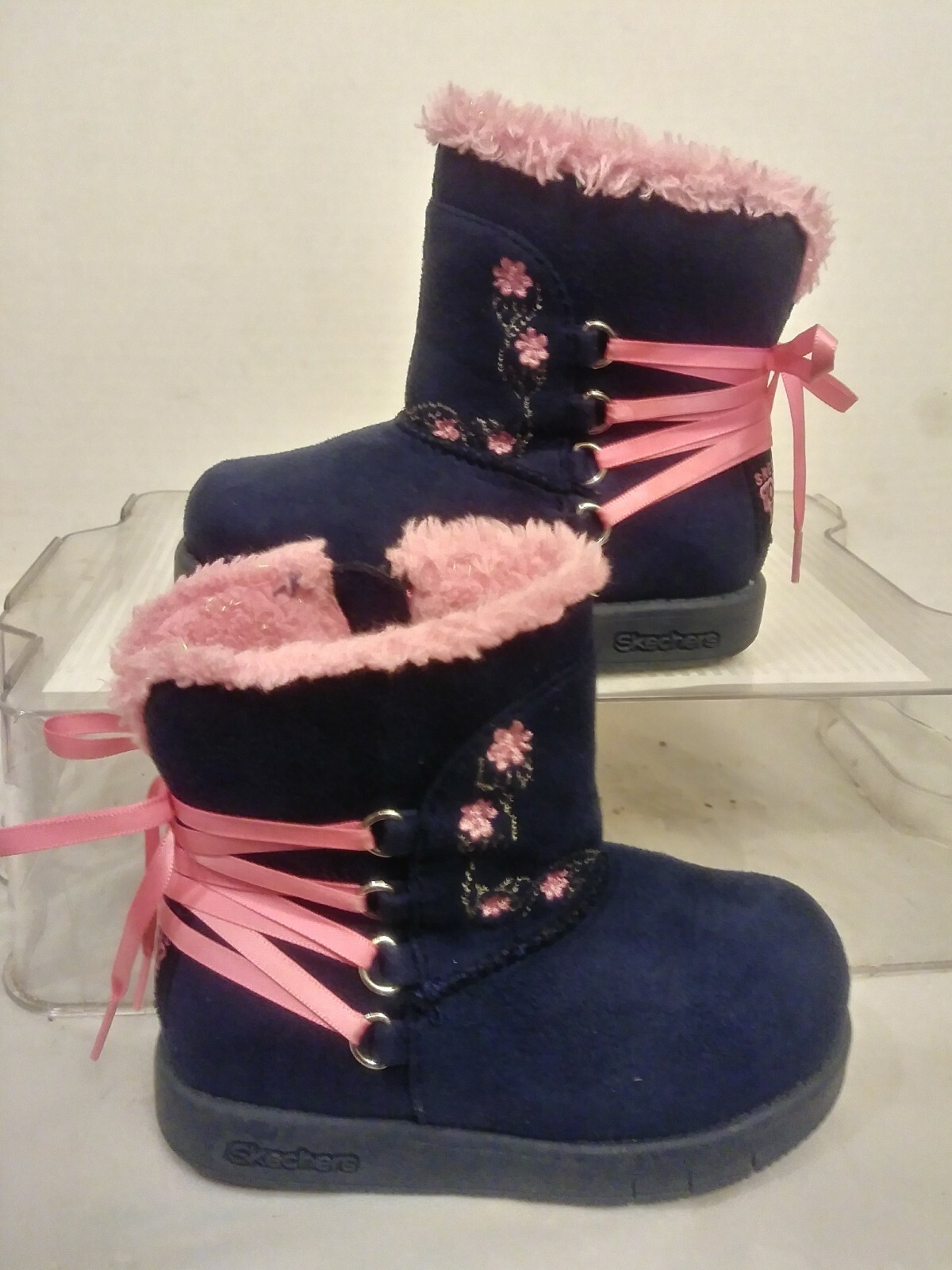 Skechers Sparkle Glam Sugar Blooms Toasty Toes Sz 7 Toddler Girls Boots ...