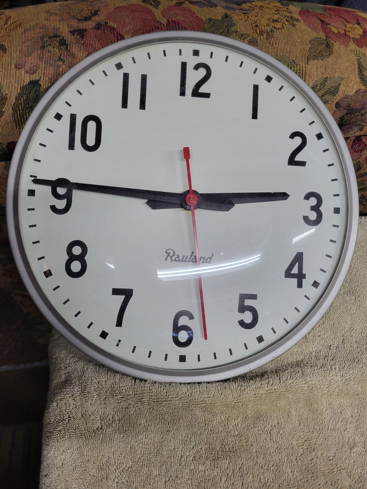 Vintage Rauland Wall School Shop Clock 13 Inches Glass | eBay