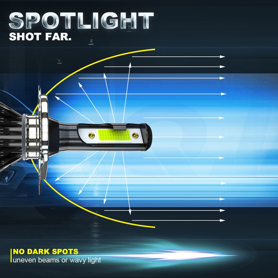 7" Round Led Headlight High-Low Beam H4 for Chevrolet Chevy II/Nova ...