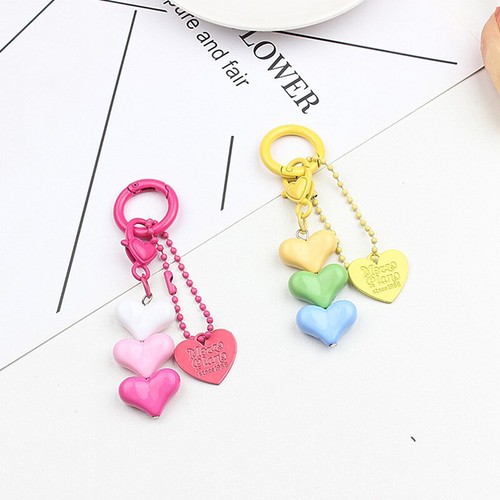 Sweet Stacked Love Heart Keychain Bag Charms Accessories Earphone Case ...