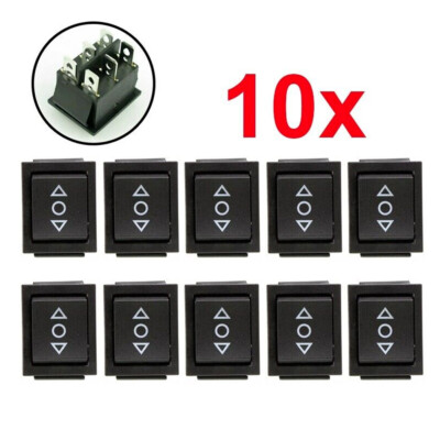 10x Momentary Rocker Switches 6-Pin DPDT Hoist Winch UP/DOWN 12V DC AC ...