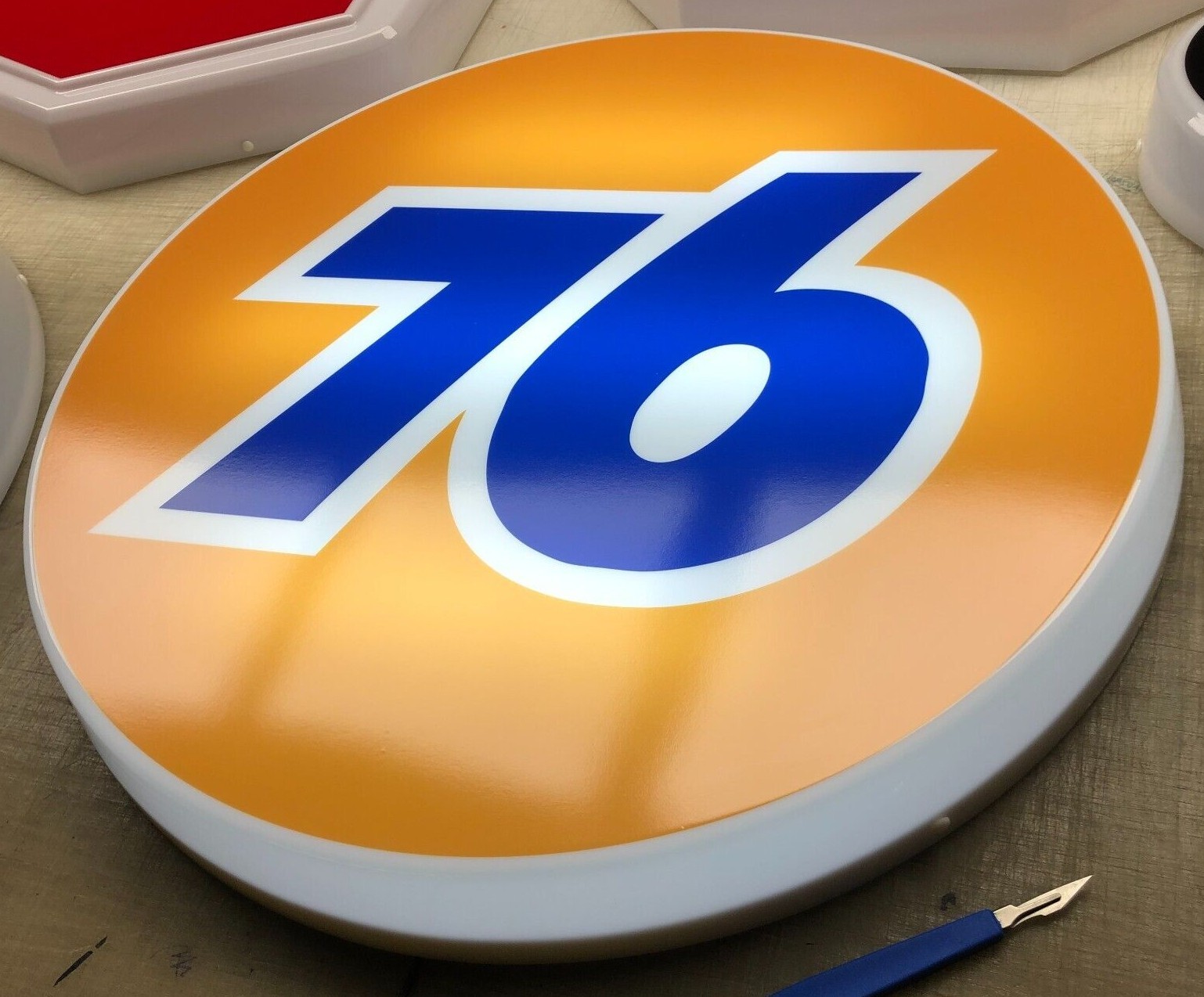 76 GASOLINE OIL illuminated wall sign led light box sign man cave ...