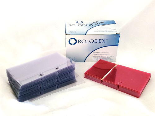 Rolodex Transparent Card Sleeves for 3 x 5" Card File (Clear & Red ...