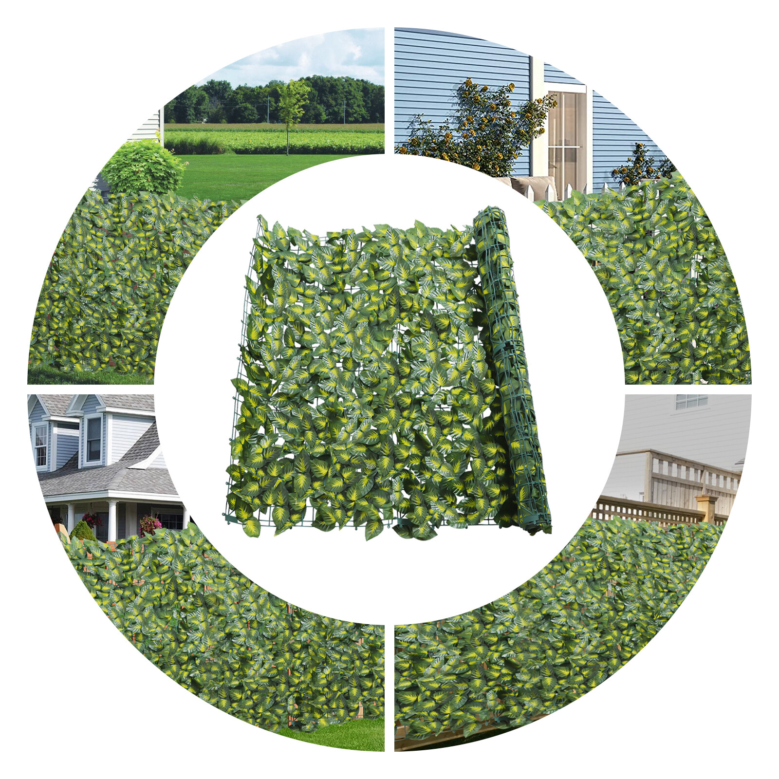 Artificial 118x39.4" Faux Ivy Leaf Decorative Privacy Fence Screen ...