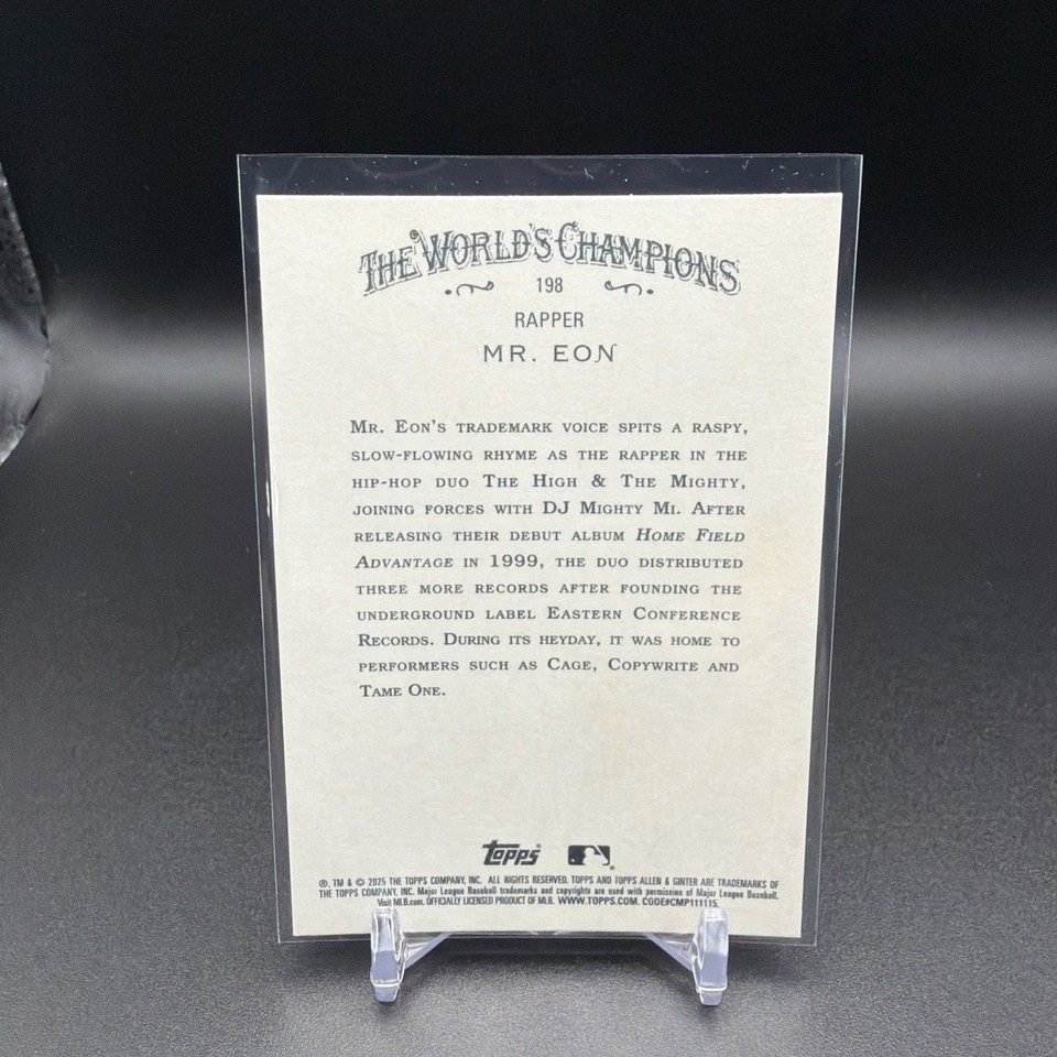 2025 Topps Allen & Ginter Baseball #198 Mr. Eon Rapper | eBay