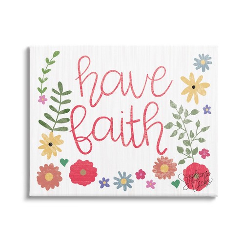 Have Faith Calligraphy Whimsical Flower Border,Design by Stephanie ...