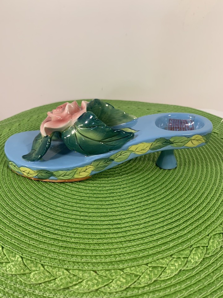 2004 Diane’s Happy Toes Ceramic Sandal With Tea Light Teal Green Pink ...